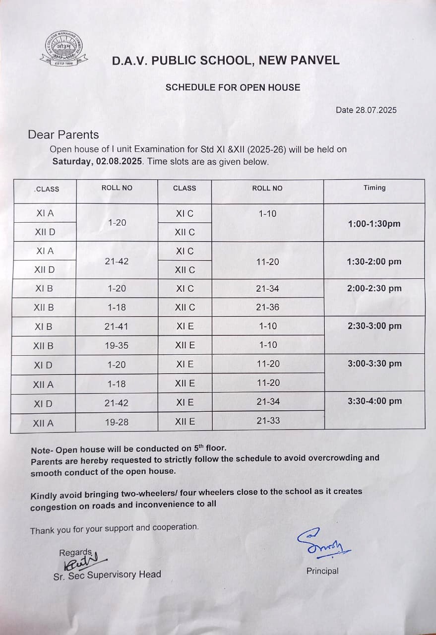 Welcome To DAV PUBLIC SCHOOL, NEW PANVEL